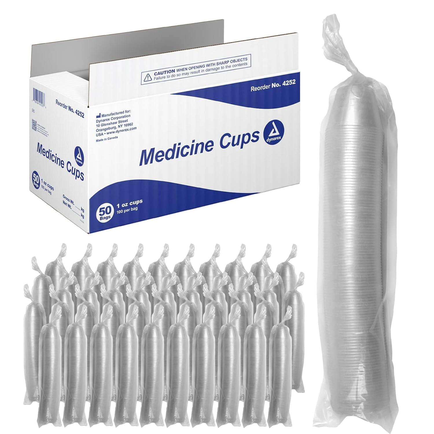 4252 Standard Medicine Cup, 1 Oz., Made with Translucent Plastic, Pack ...