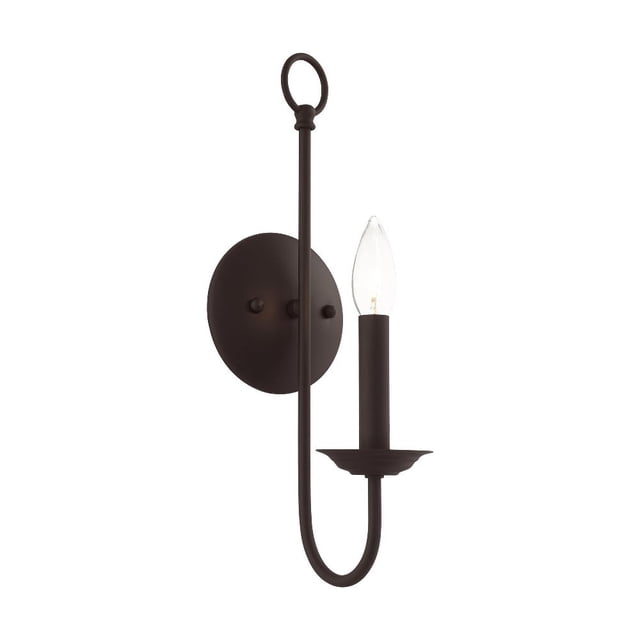 Livex Lighting Estate 1-Light Contemporary Metal Wall Sconce in Bronze ...