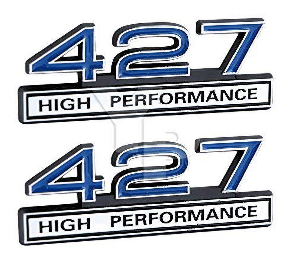 427 7.0 Liter Engine High Performance Emblem in Chrome & Blue - 4" Long ...