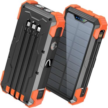 DuraHub - Solar Power USB Battery Bank with QI Wireless, True 20000mAh ...