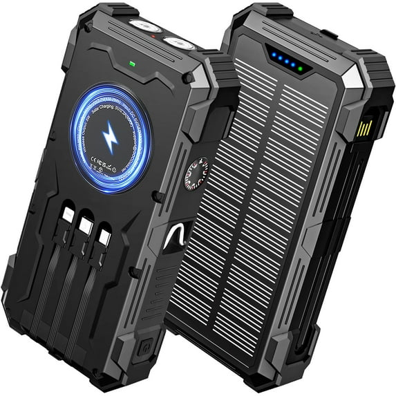 36000mAh Outdoor Rechargeable Solar Charger Power Bank, 15W Fast ...