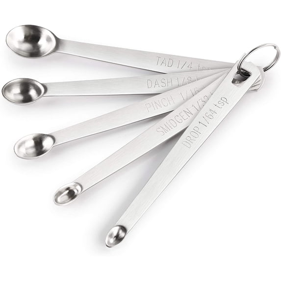 42924 Stainless Steel Mini Measuring Spoons Set, 5-Piece Small Metal ...