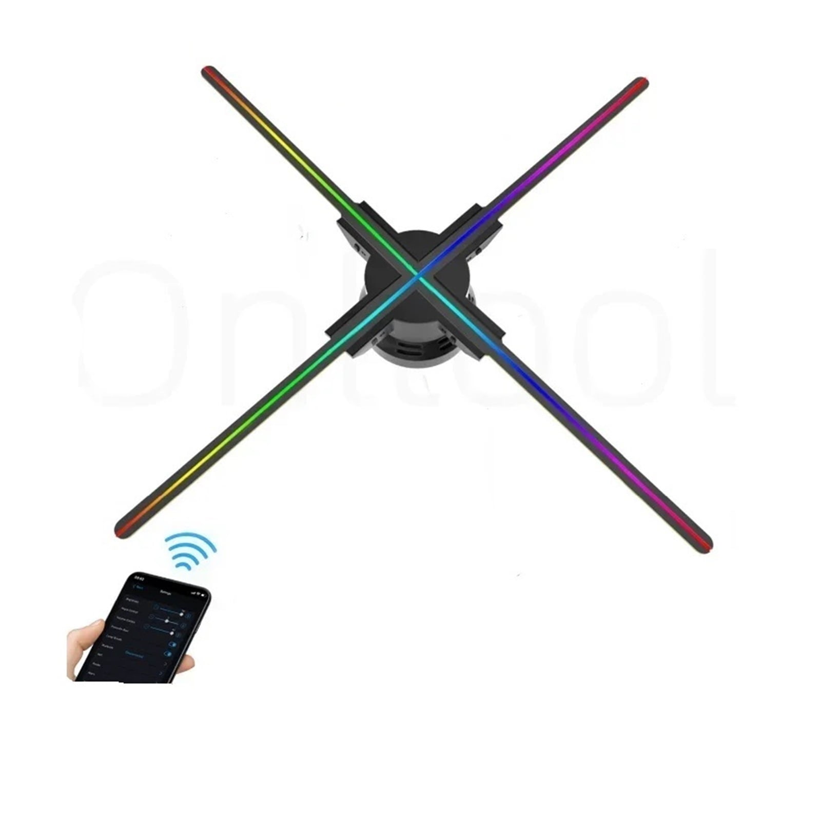 42CM 3D Hologram Fan Projector, WiFi LED Display Light for Logo Ads ...