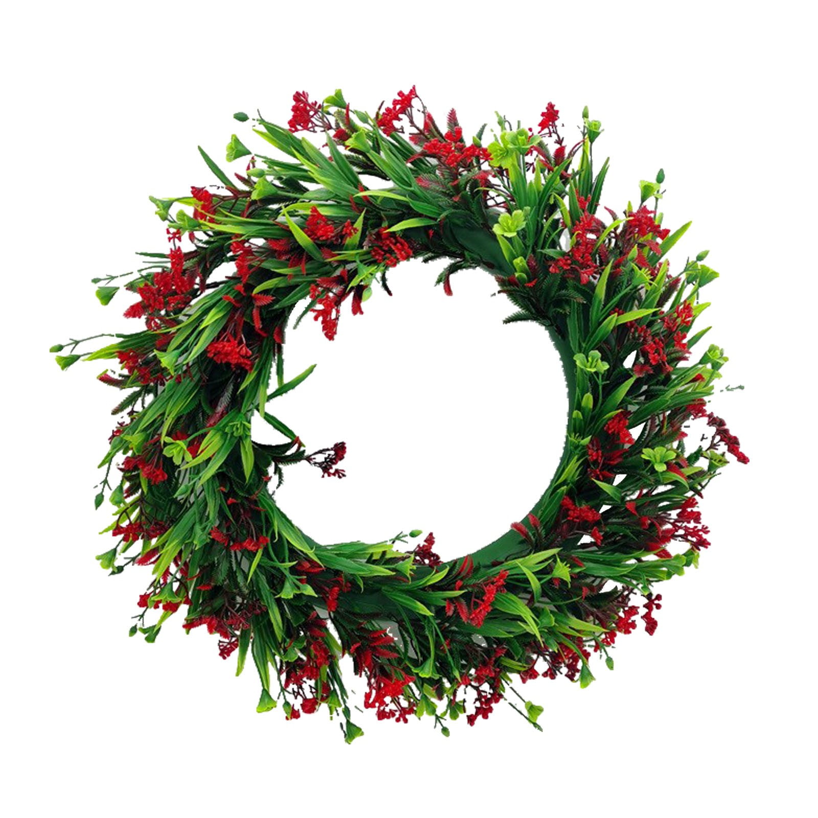 42Cm Plastic Flower Wreath - Lifelike Simulation, Full Ring Design ...