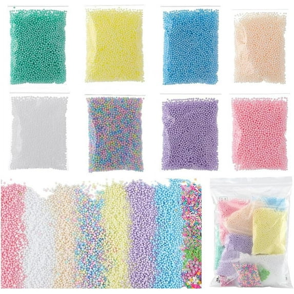 42G Small Foam Beads Bulk Mini Foam Craft Balls Colorful Assorted Tiny ...