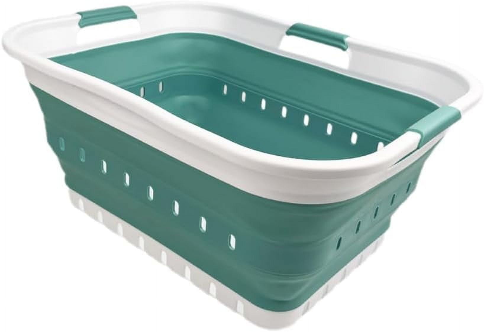 42L (11 gallon) Collapsible Plastic Laundry Basket - Foldable Pop Up ...