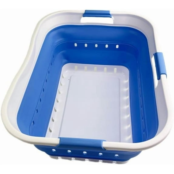 42L (11 gallon) Collapsible Plastic Laundry Basket - Foldable Pop Up ...