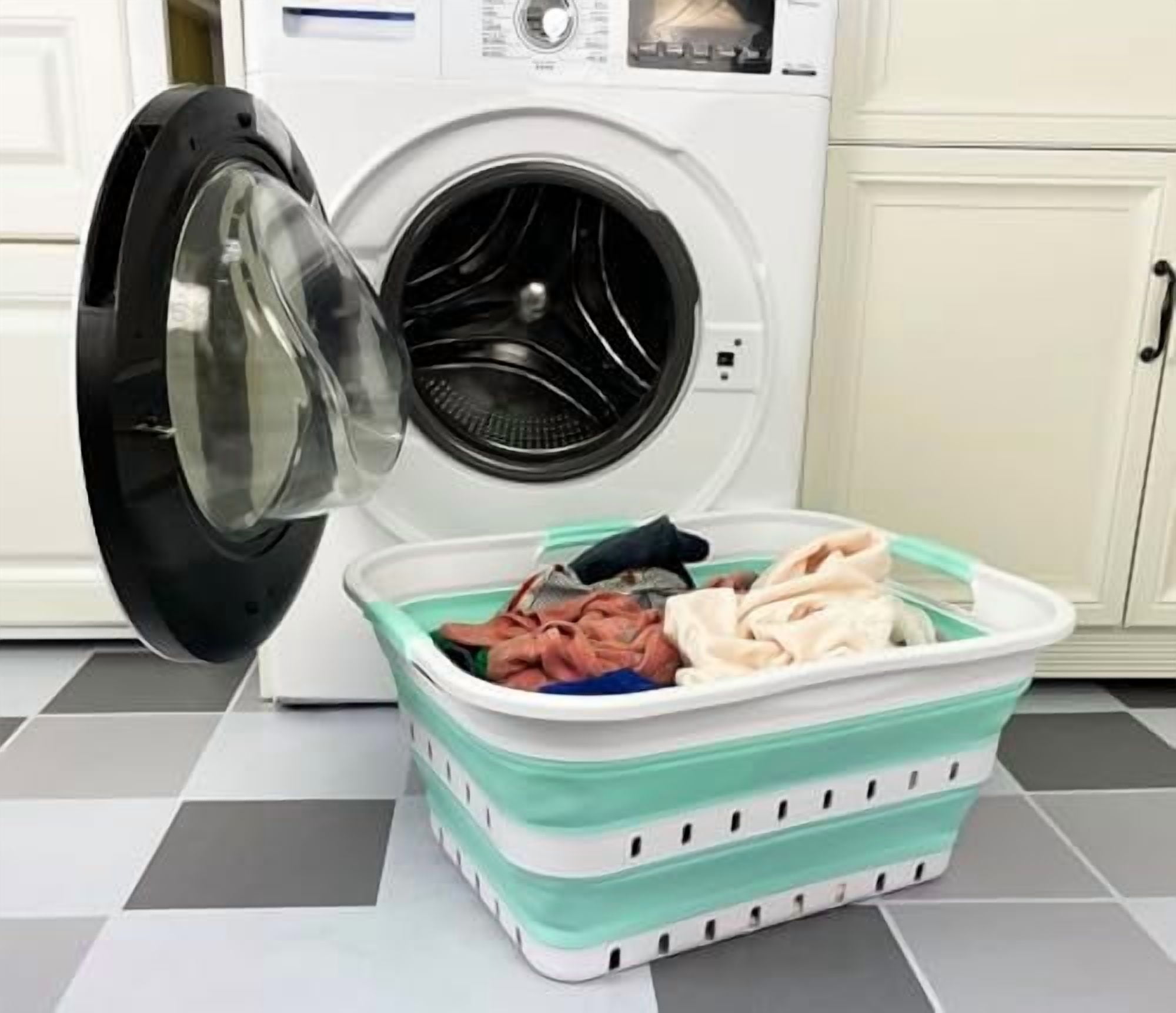42L (11 gallon) Collapsible Plastic Laundry Basket - Foldable Pop Up ...