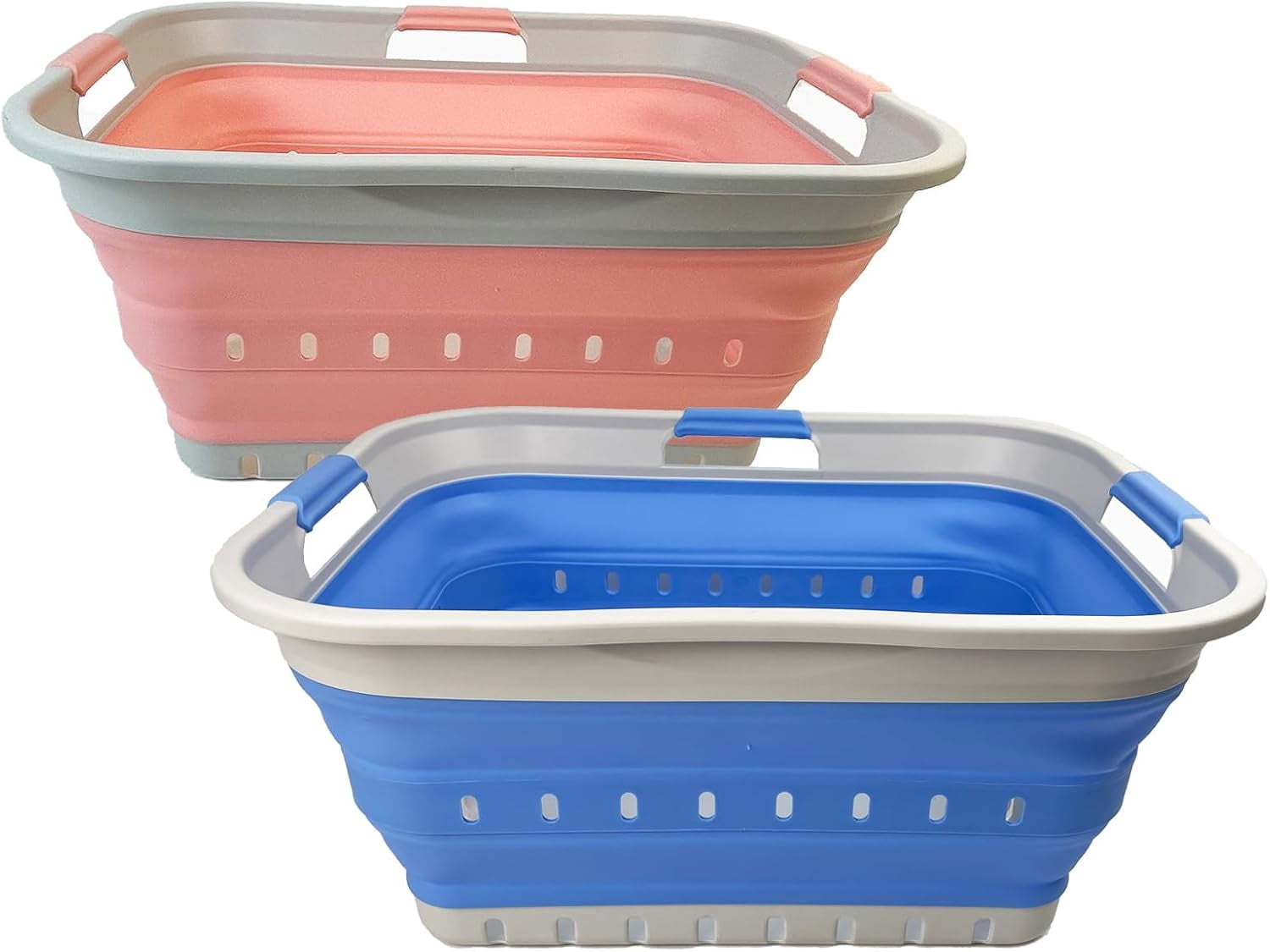 42L (11 gallon) Collapsible Plastic Laundry Basket - Foldable Up ...