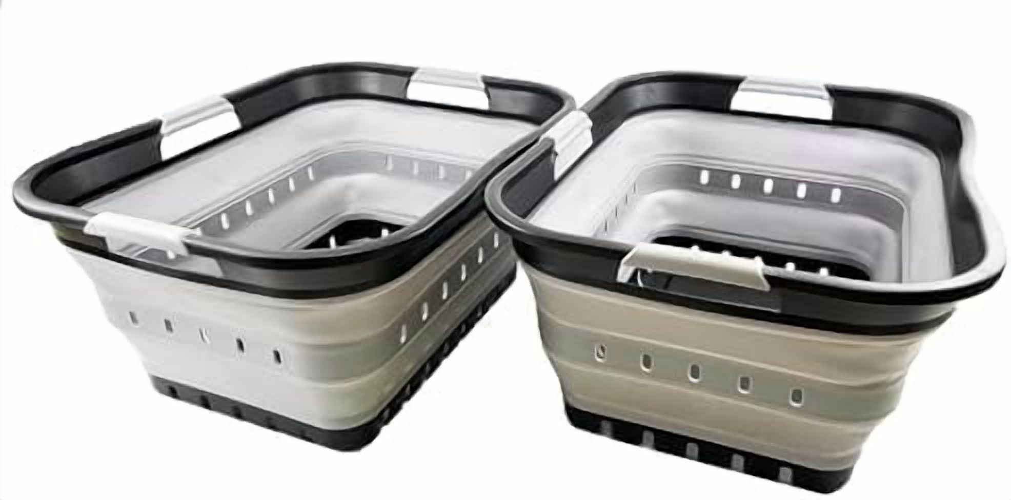 42L (11 gallon) Set of 2 Collapsible Laundry Basket - Foldable Pop Up ...