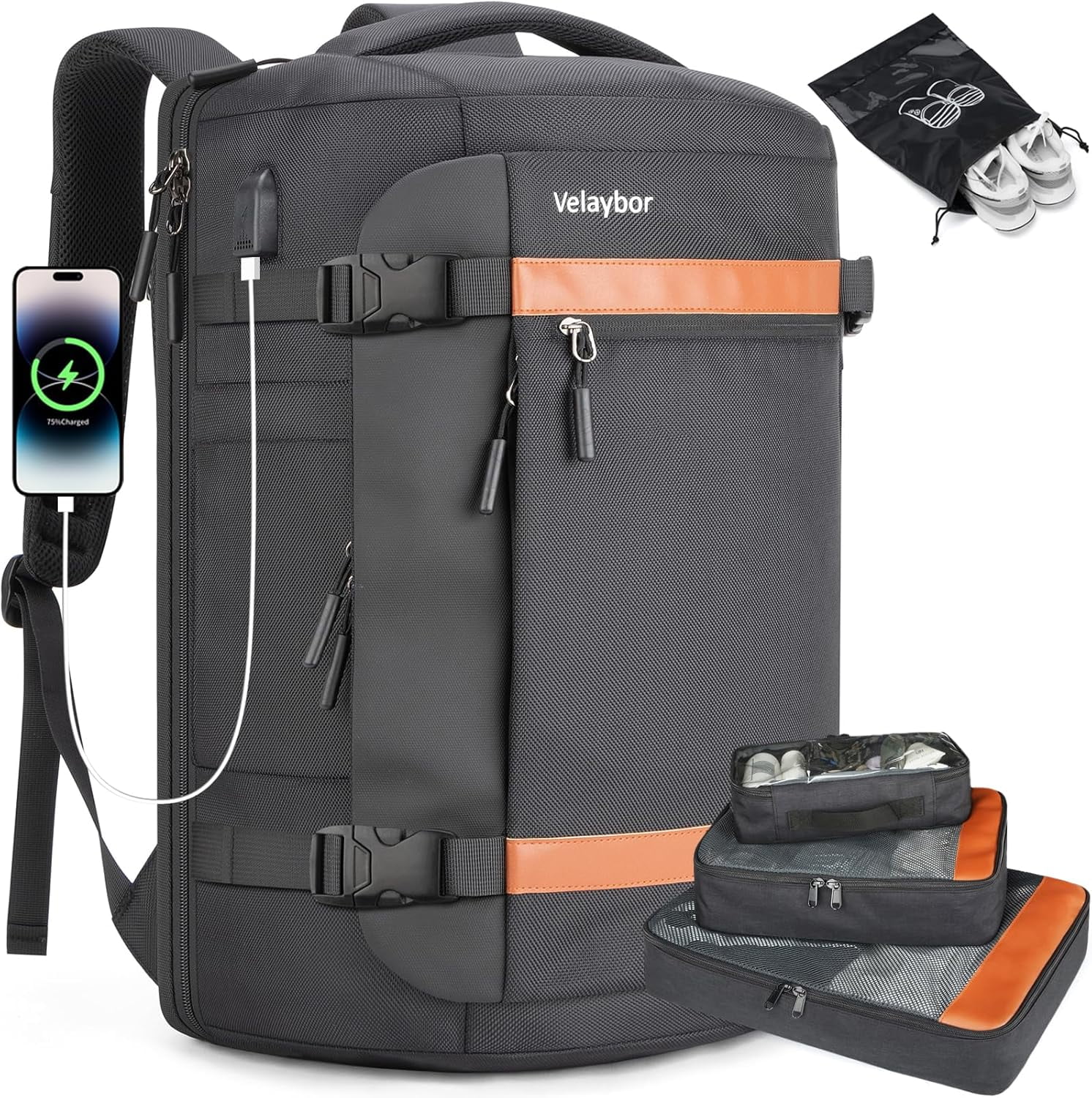 42L Travel Backpack with 4 Packing Cubes, TSA Friendly Flight Approved ...
