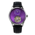 42MM Men's Tourbillon Mechanical Watch, CNC Guilloche Dial Stainless ...