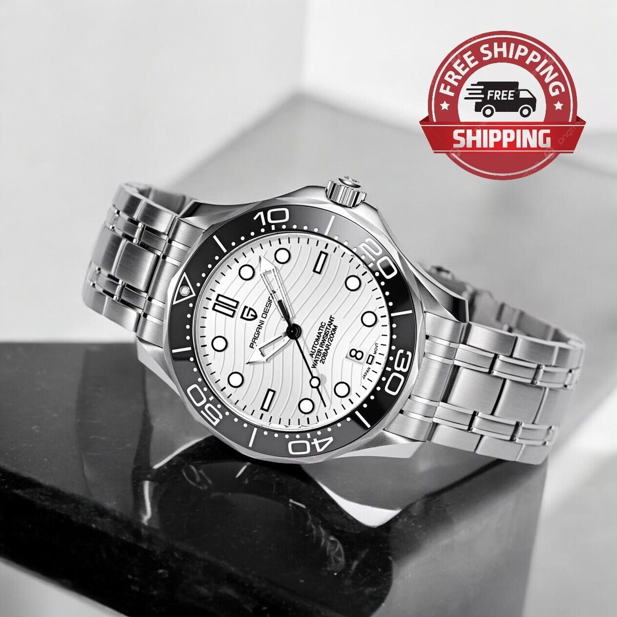 42MM PAGANI DESIGN 1685 Sea-Master NH35 Automatic Diver 100M Waterproof ...