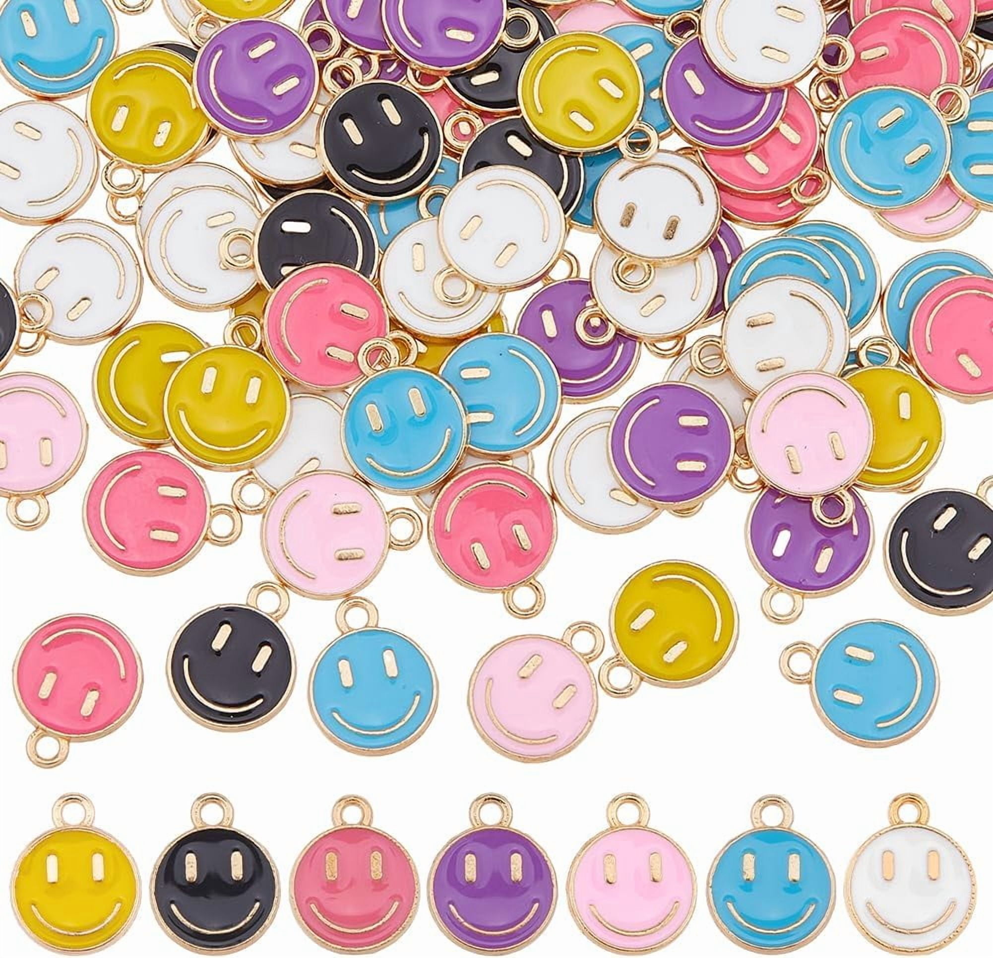 42PCS/140PCS 7 Colors Face Charms Pendants Alloy Enamel Charms with 14 ...
