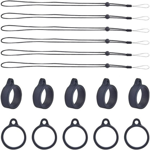 42PCS Black Anti-Lost Necklace Lanyard Set Including 6PCS Anti-Loss ...