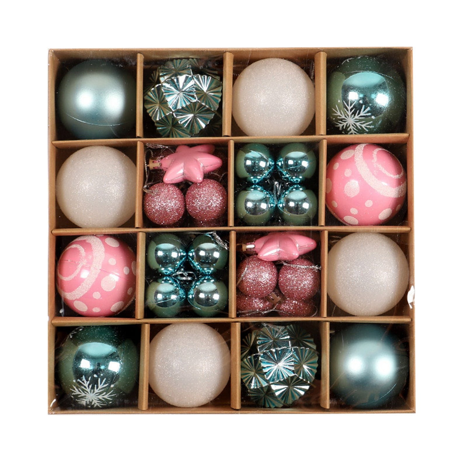 42PCS Christmas Ball Ornaments Set Shatterproof Plastic Xmas Tree ...