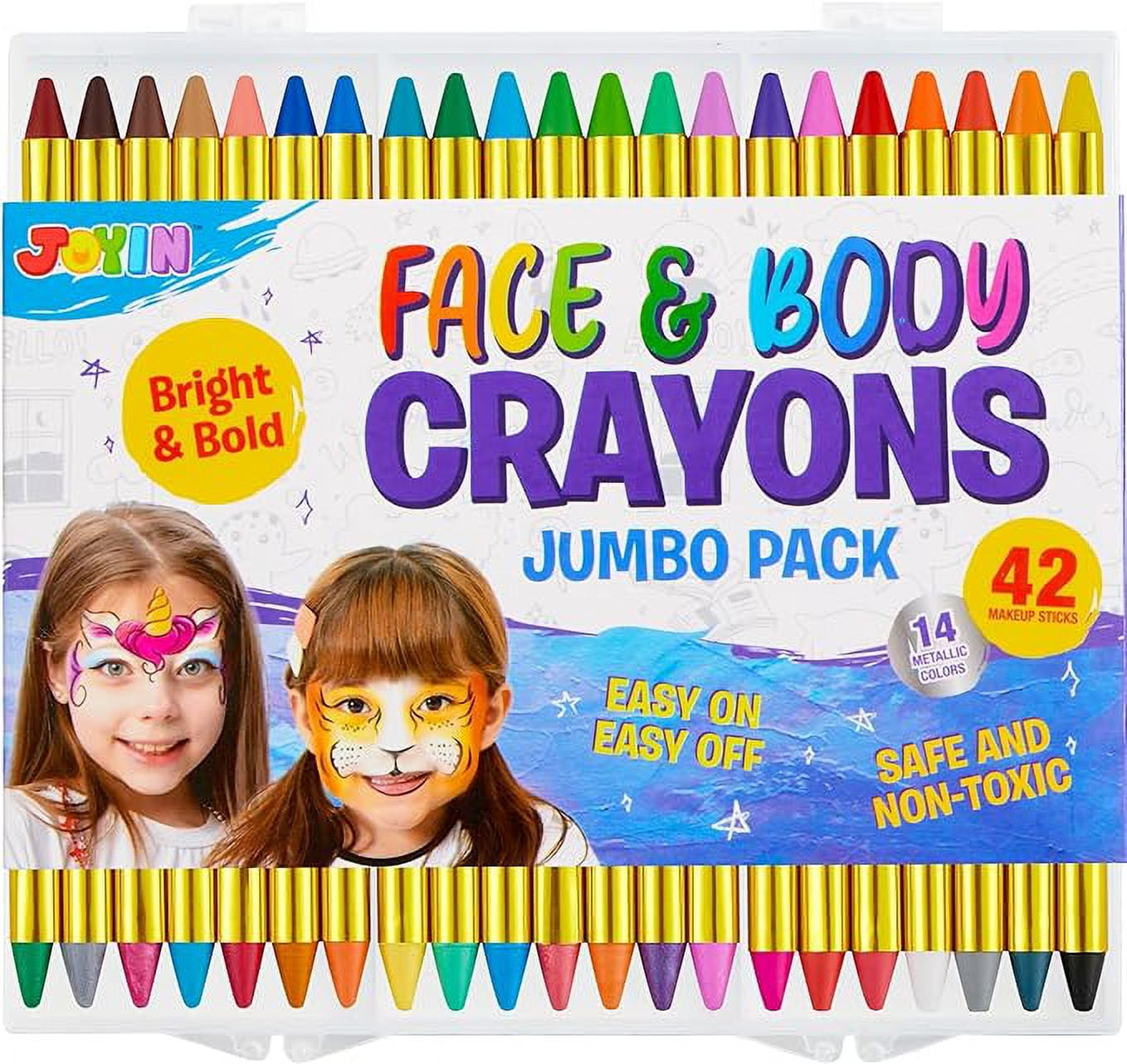 42PCS Face and Body Paint Crayons, Face Painting Kit Safe and Non-Toxic ...
