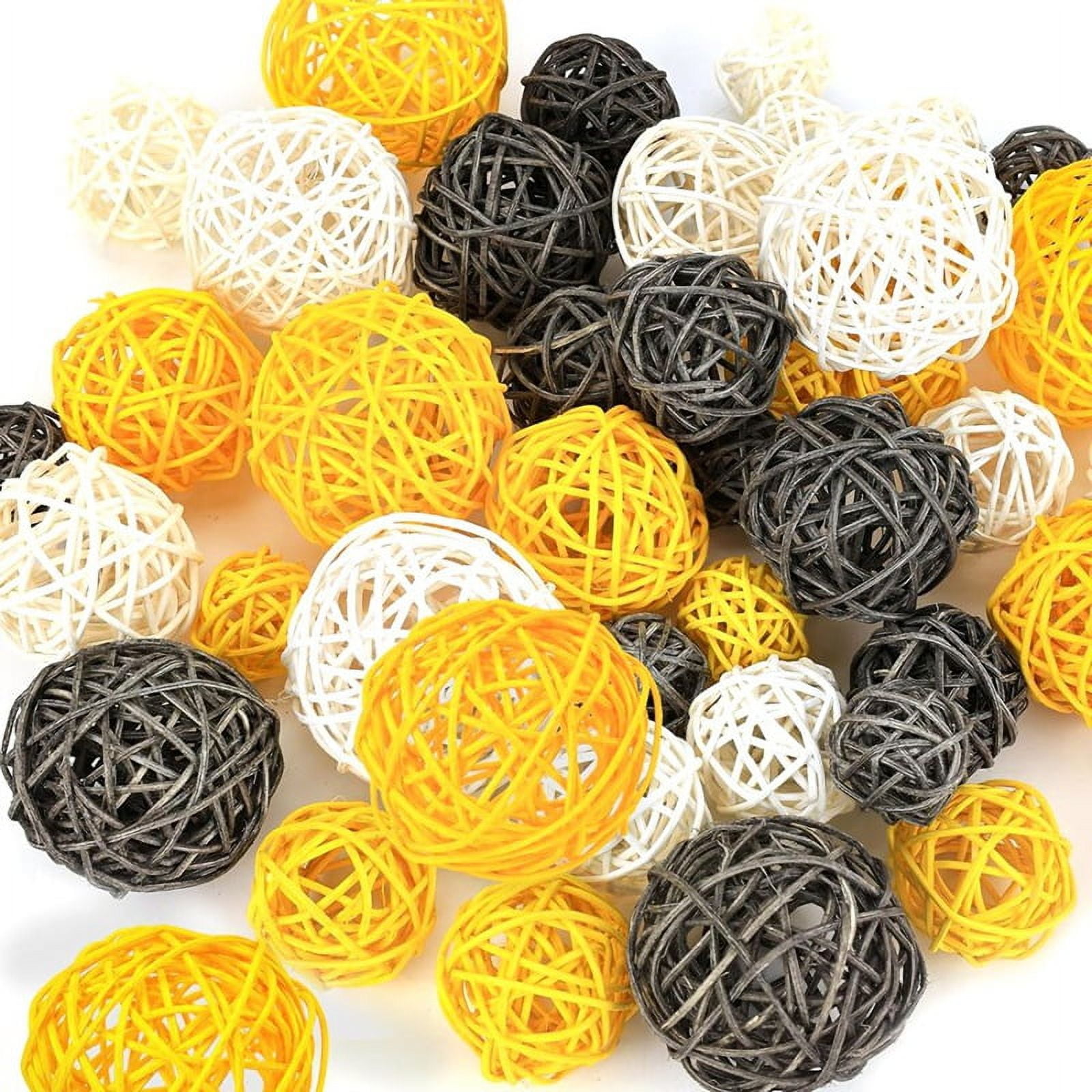 42PCS Rattan Balls, Bowl Fillers Wicker Balls Decorative Orbs Spheres ...