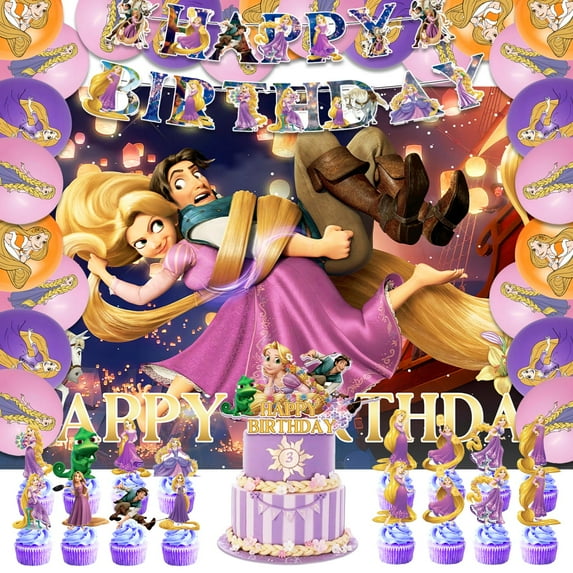 42Pack Princess Birthday Party Supplies Pack Includes，Banner，Cake ...