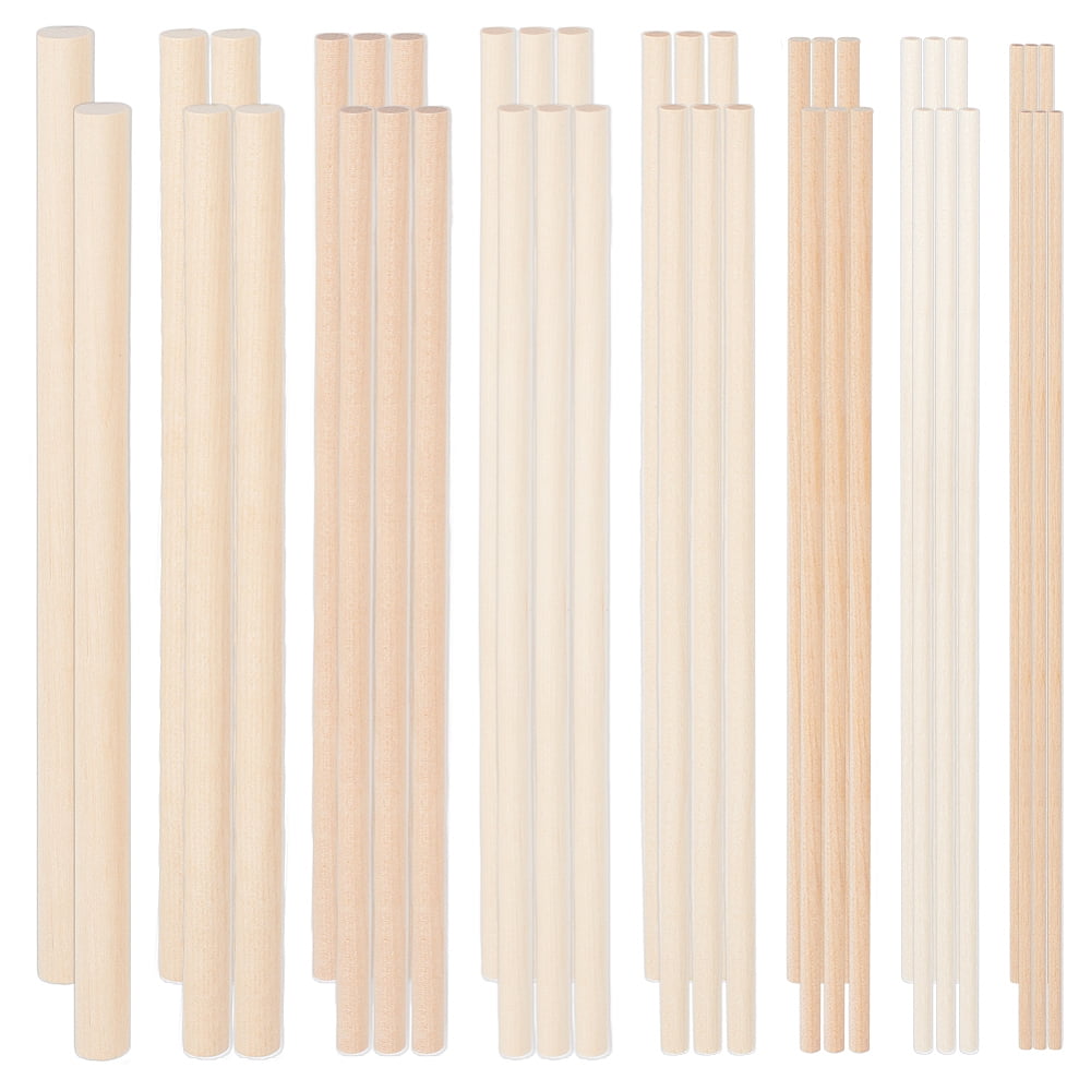 42Pcs 8 Styles Wood Sticks, Round Dowel Rod, for Cat Teaser Making ...