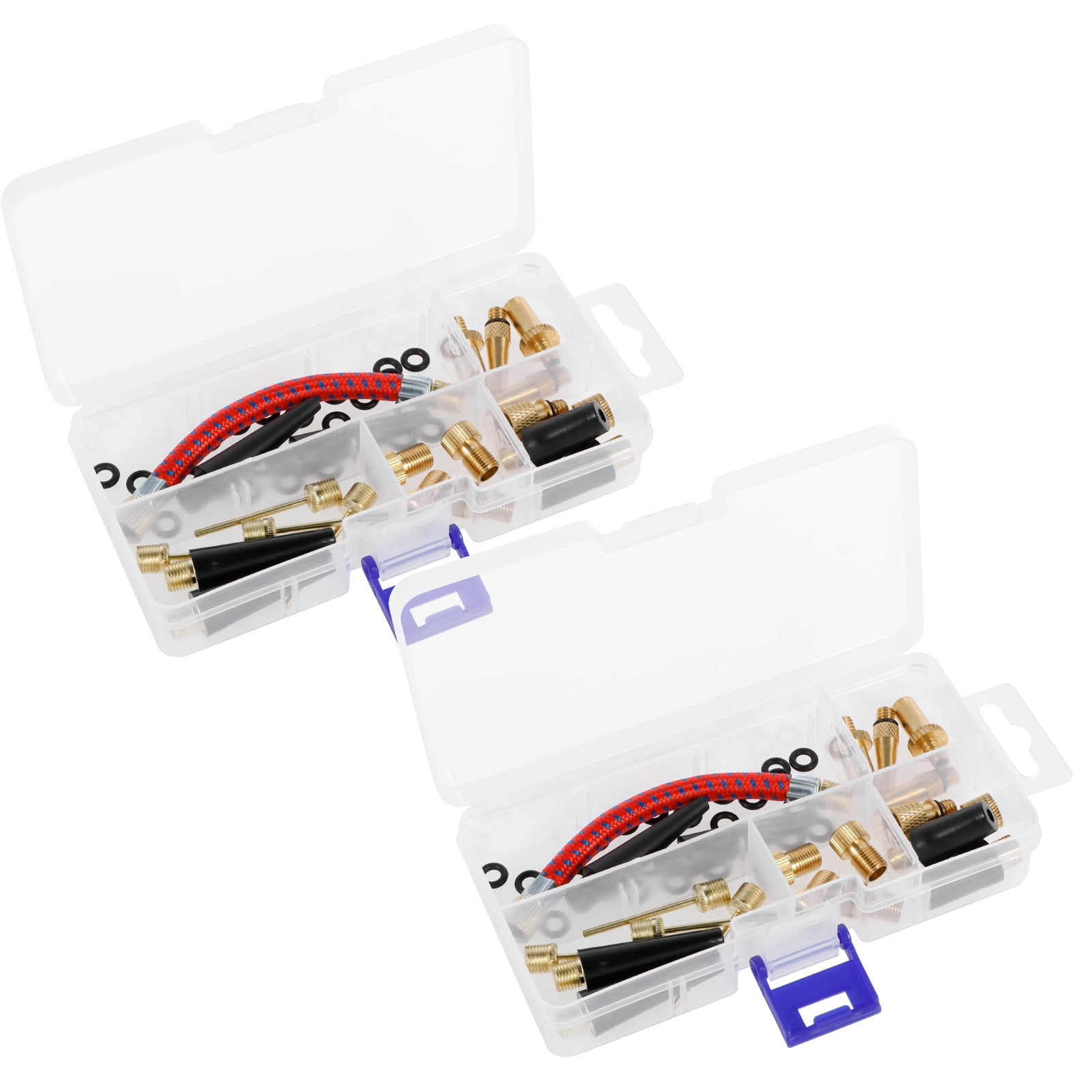 42Pcs Bicycle Valve Adapter Set With Thread Rubber Ring Sealed Valve ...