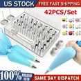 42Pcs Cake Decorating Tools Kit Cupcake Piping Tips Pastry Icing Bags ...