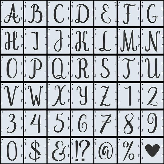 42Pcs Letter Alabet Stencils 5 Inch Letter and Numbers Templates Art ...