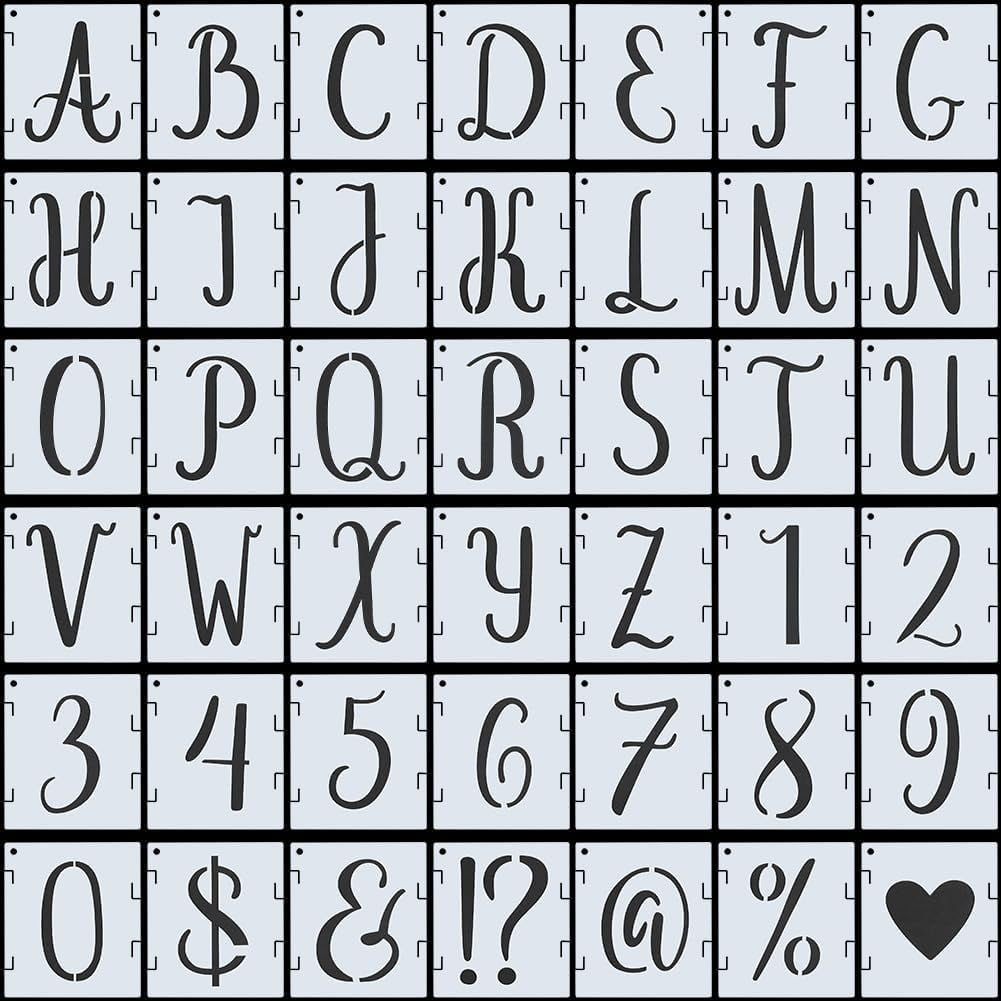 42Pcs Letter Alphabet Stencils 5 Inch Letter and Numbers Templates Art ...