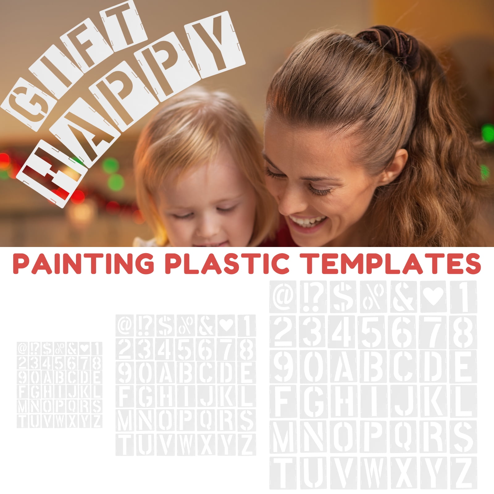 42Pcs Letter Stencils Reusable Alphabet Stencils Interlocking Letters ...