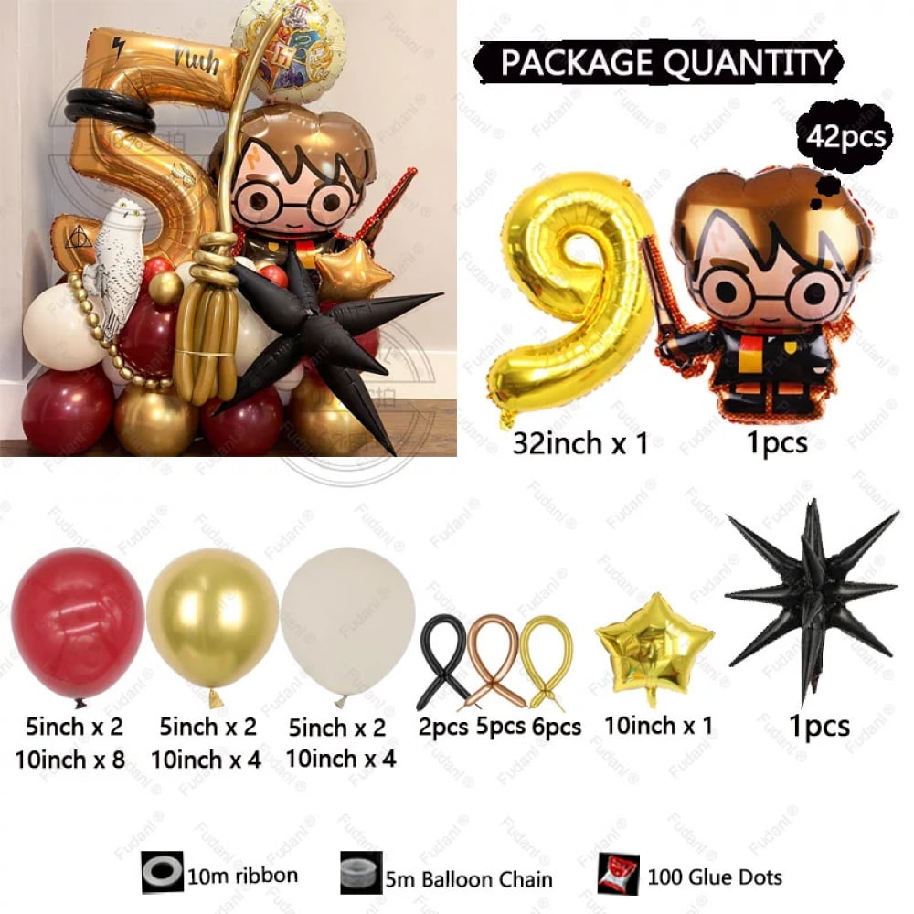 42Pcs Movie Harry Potter Magic Broom Birthday Party Decoration Balloon ...