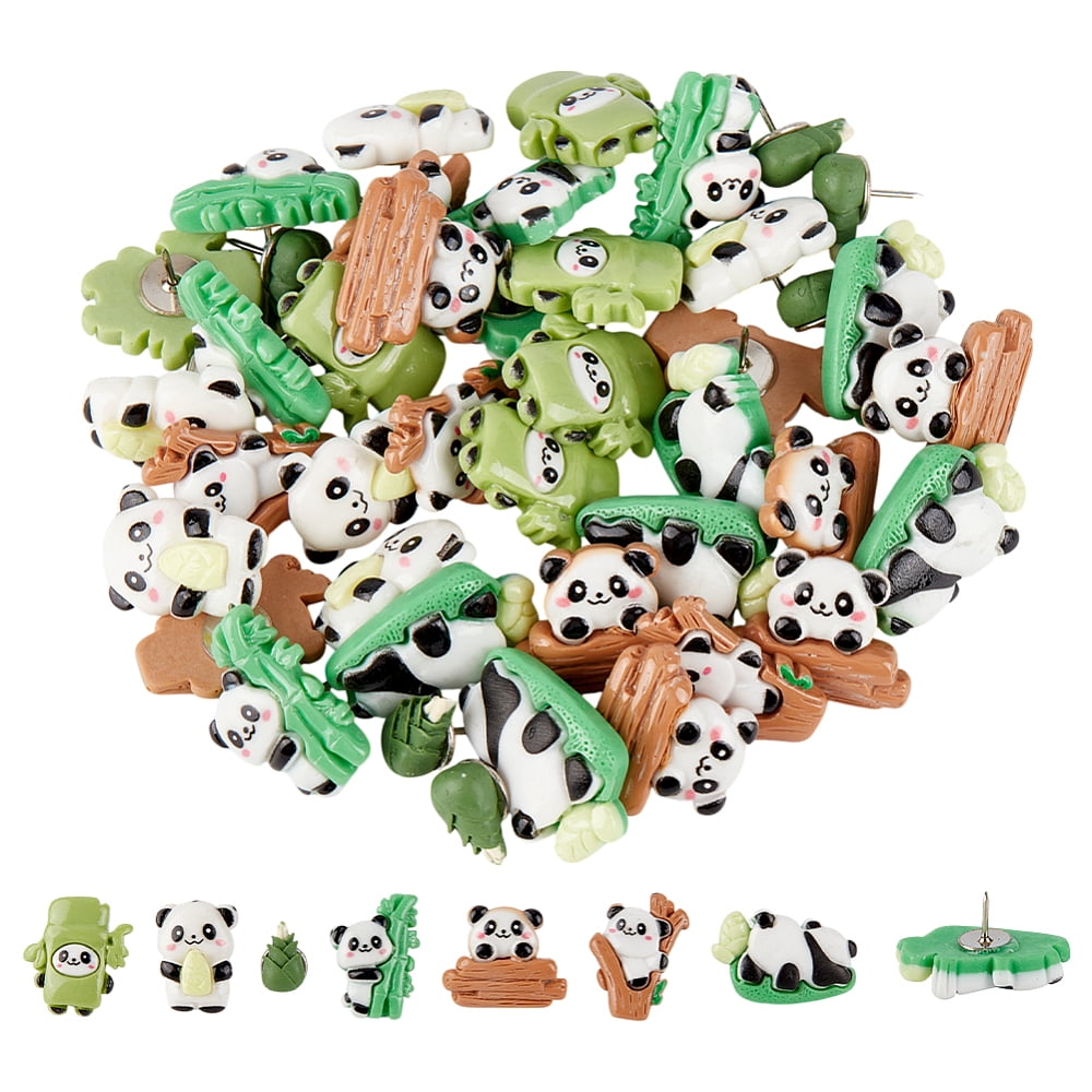 42Pcs Panda Push Pins Decorative Resin Panda Thumbtacks 7 Styles Fun ...