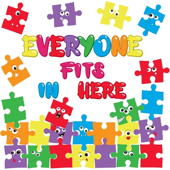 42Pcs Puzzles Pieces Bulletin Board Decoration Set Everyone Fits in ...