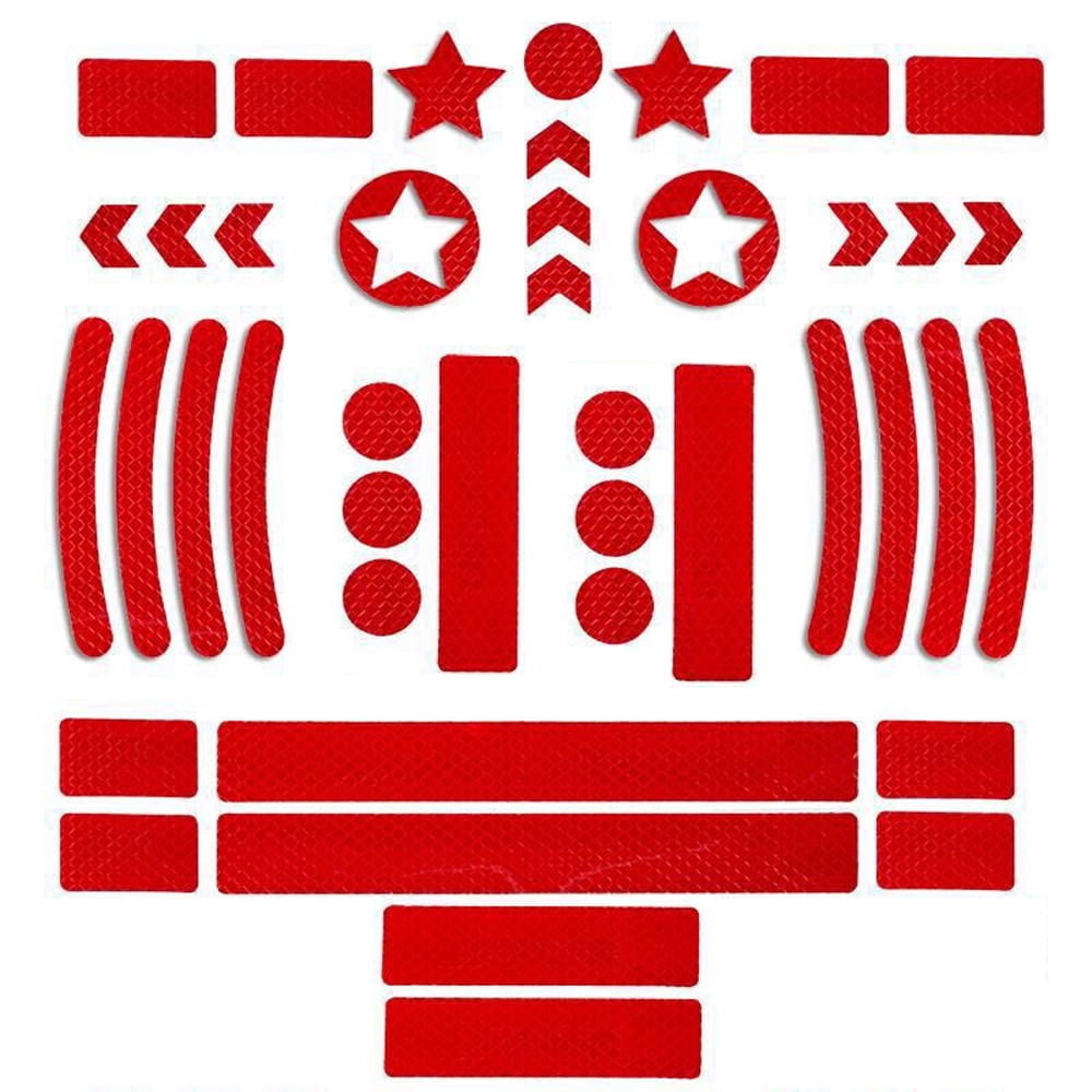 42Pcs Reflective Stickers, Reflective Helmet Bicycle Stickers ...