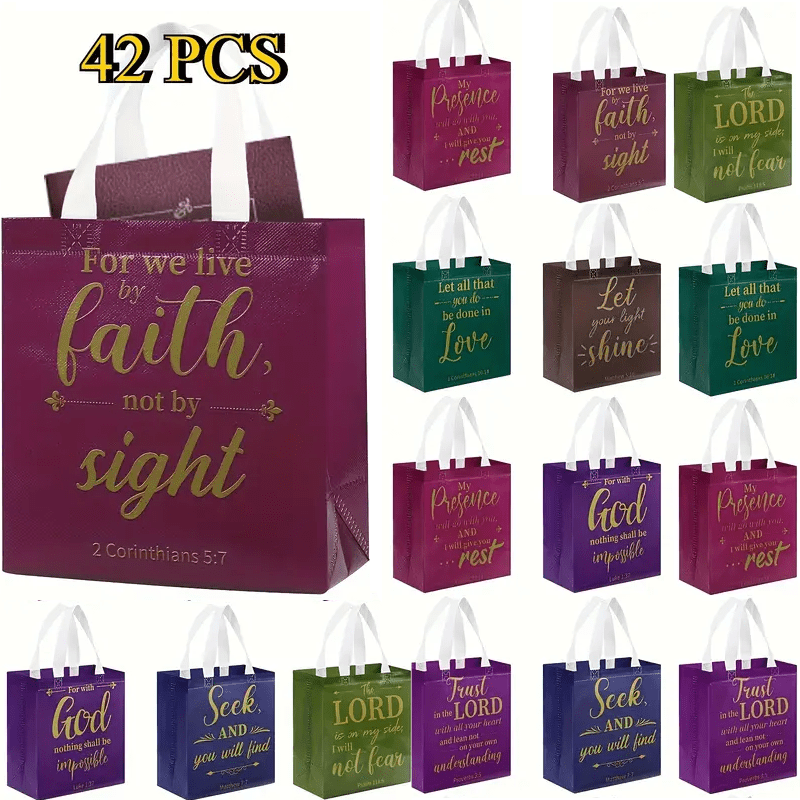 42Pcs Reusable Christian Gift Bags With Handles-Bulk Christian Gifts ...