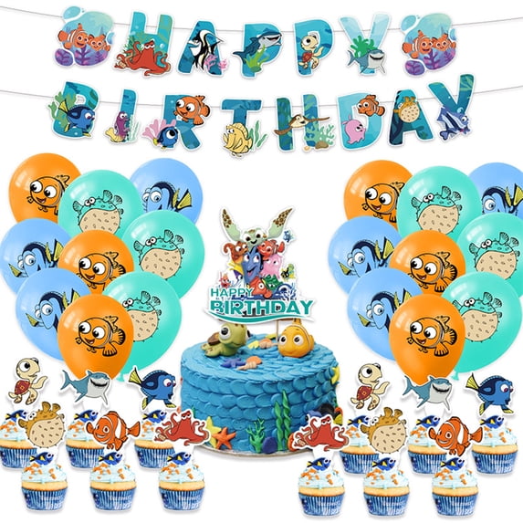 42Pcs/Set Nemo Finding Nemo Theme Party | Birthday Party Happy Birthday ...