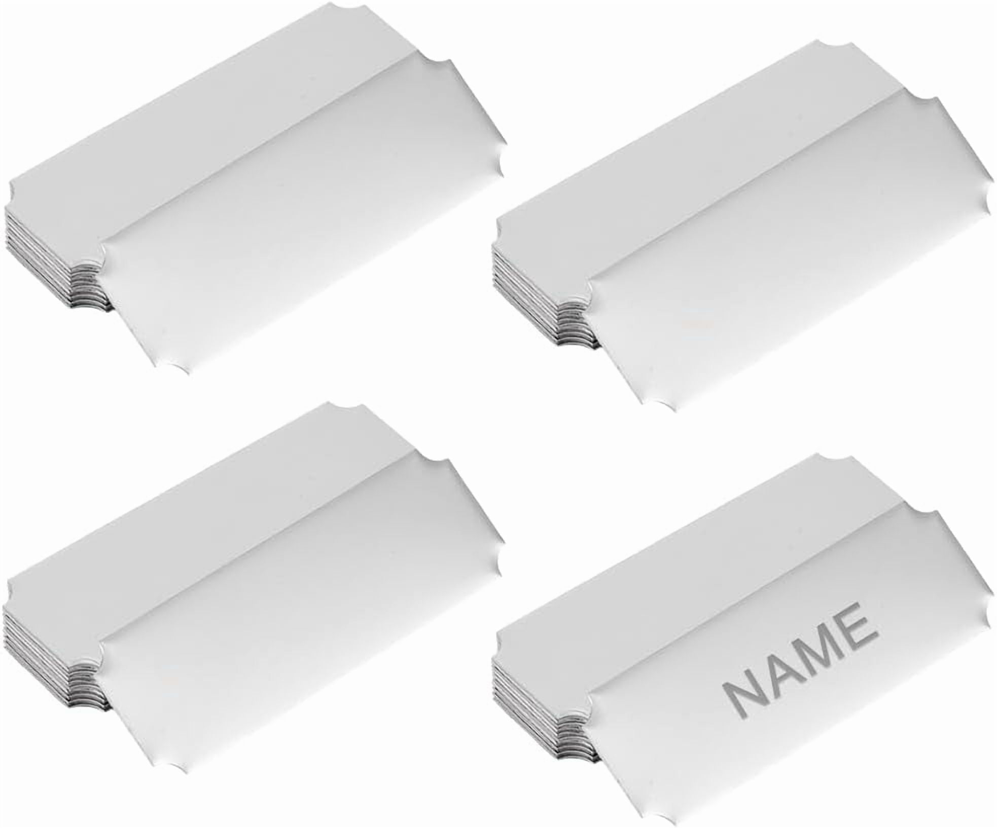 42Pcs Stainless Steel Plate Plaque Blank 3x1 Inch Blank Metal Card Name ...