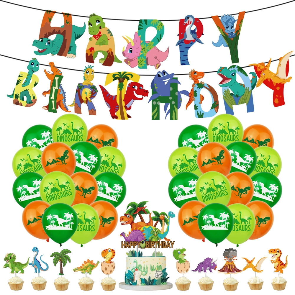 42Pcs/set Dinosaurs Theme party Kids Surprise Cartoon Banner ...