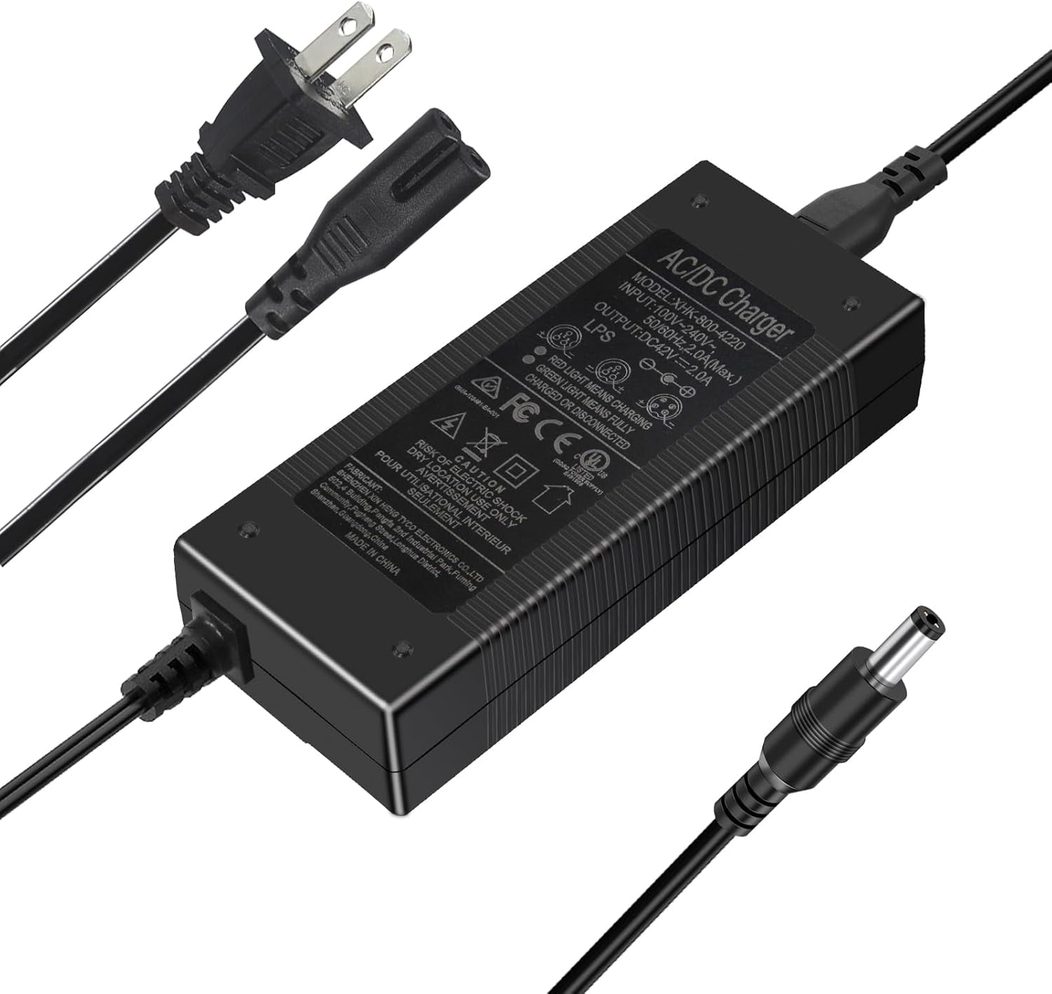 42V AC Adapter Charger For Ecotric 26" Fat Tire, Beach Snow, Vortex ...