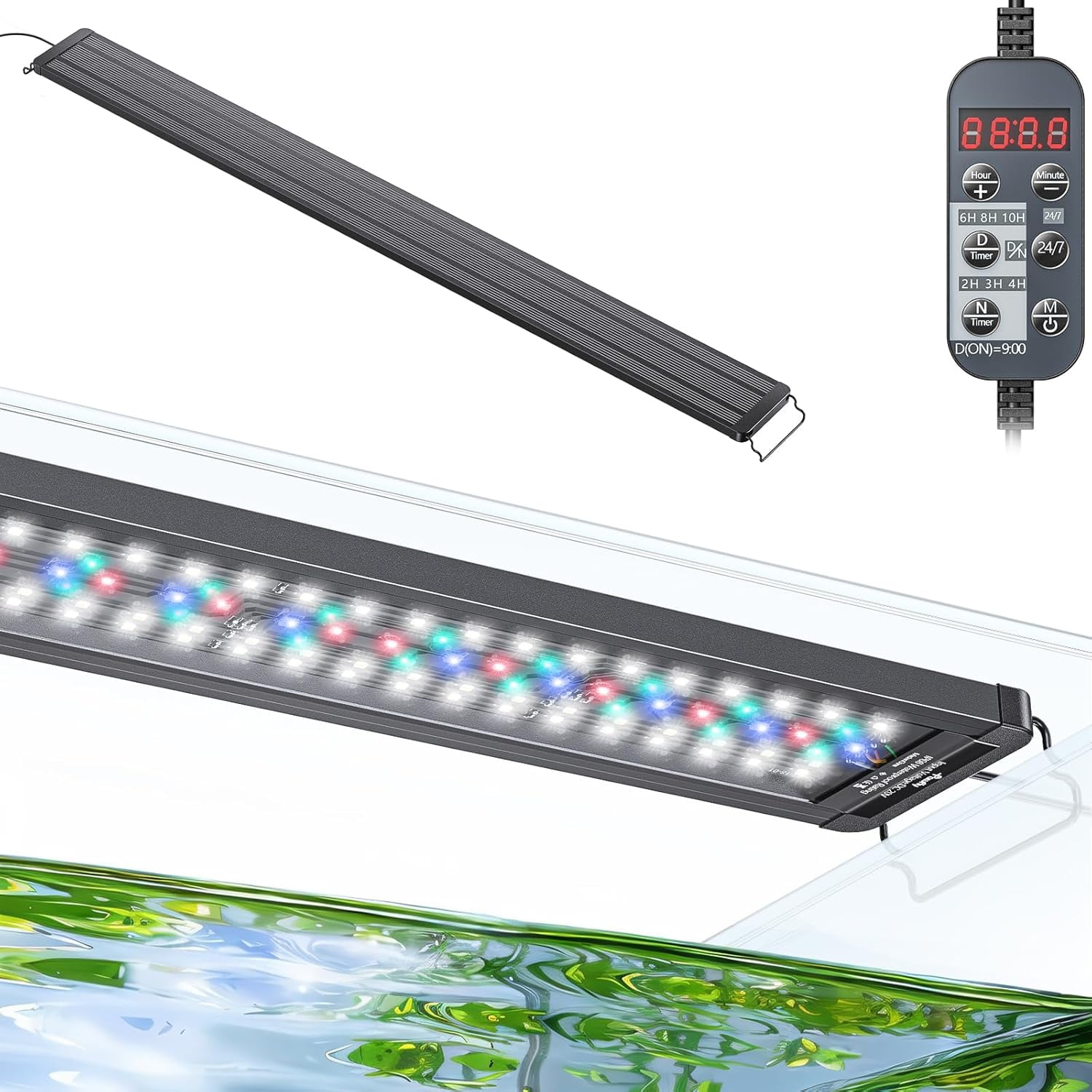 42W 24/7 Aquarium LED Light for 48" to 54" Tanks Extendable Fish Tank ...