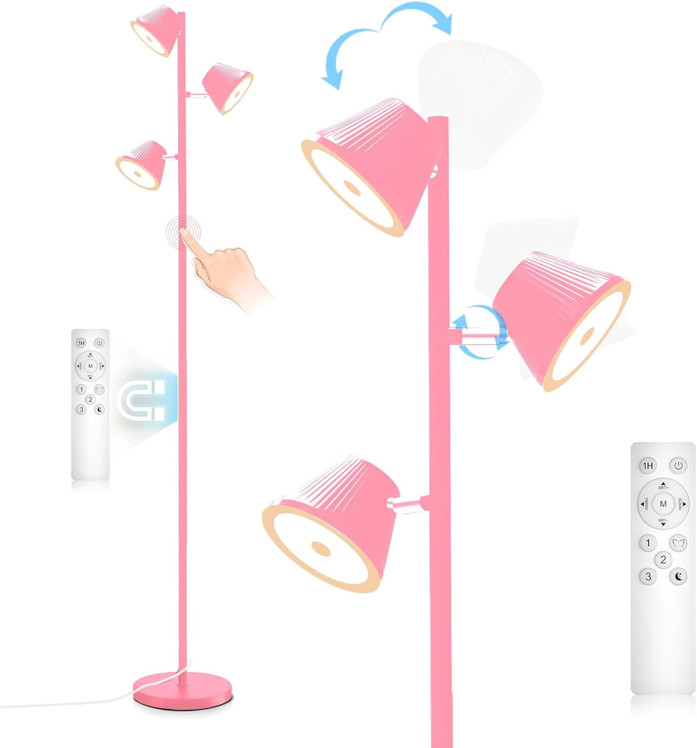 42W LED Tree Floor Lamp, 68" Modern Dimmable Floor Lamps for Living ...