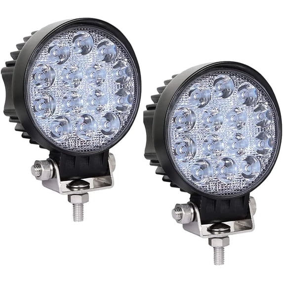 42W Round Light, 4.5Inch Light Pods,12V 24V Spot Flood Work Lights Off ...
