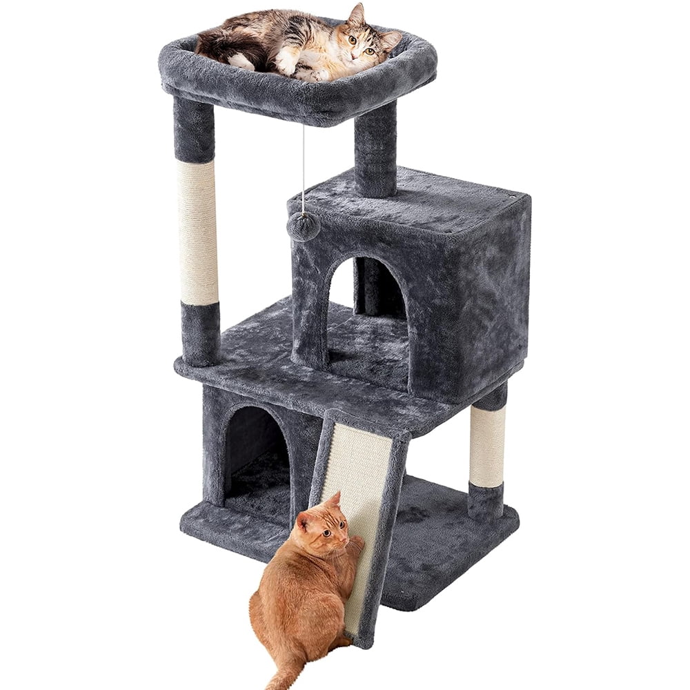Indoor Cat Tree 42in, Multi-Level Tower with Cozy Perch, Sisal ...