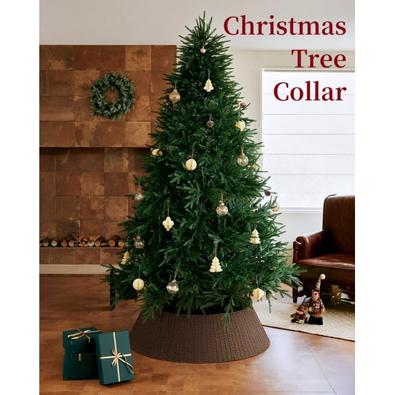 42in Extra Large Christmas Tree Collar - Wicker Woven Tree Collars for ...