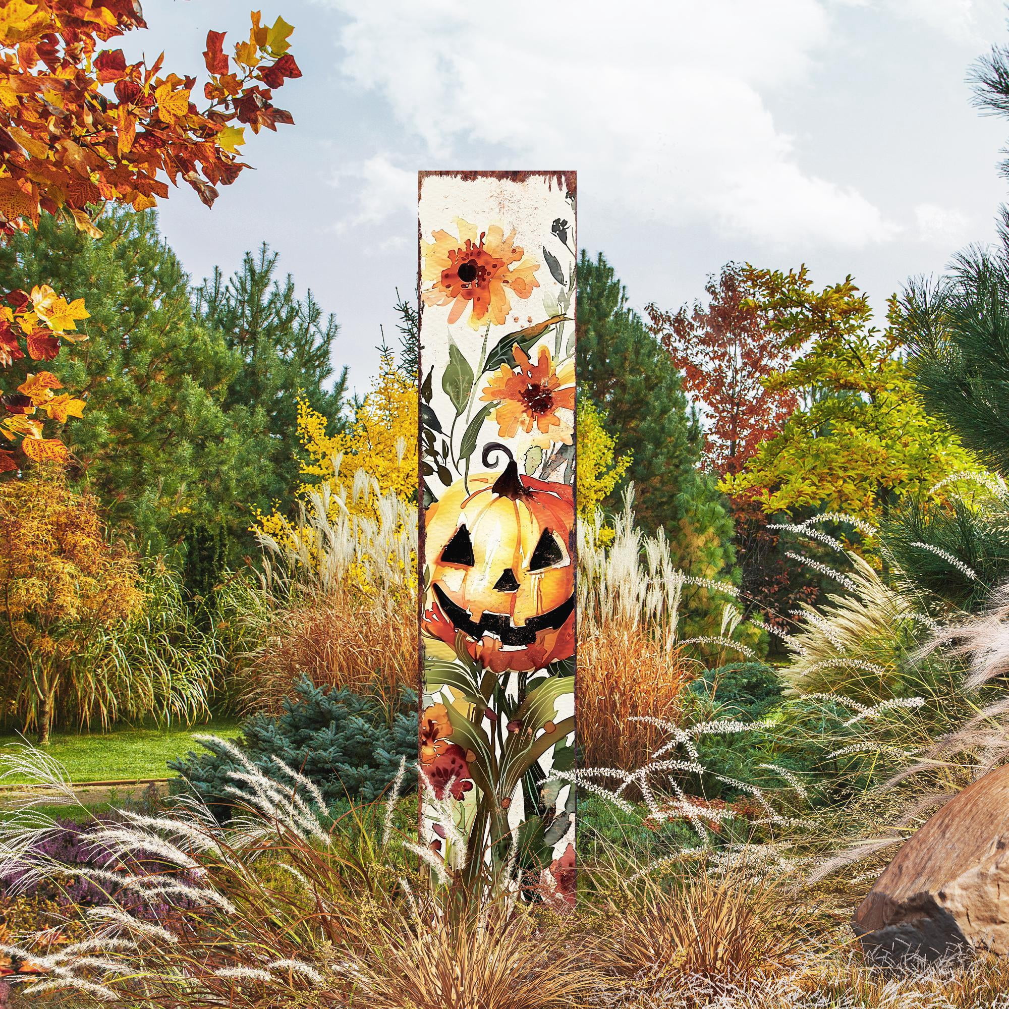 42in Halloween Garden Stake | Watercolor Jack O Lantern | Outdoor Patio ...