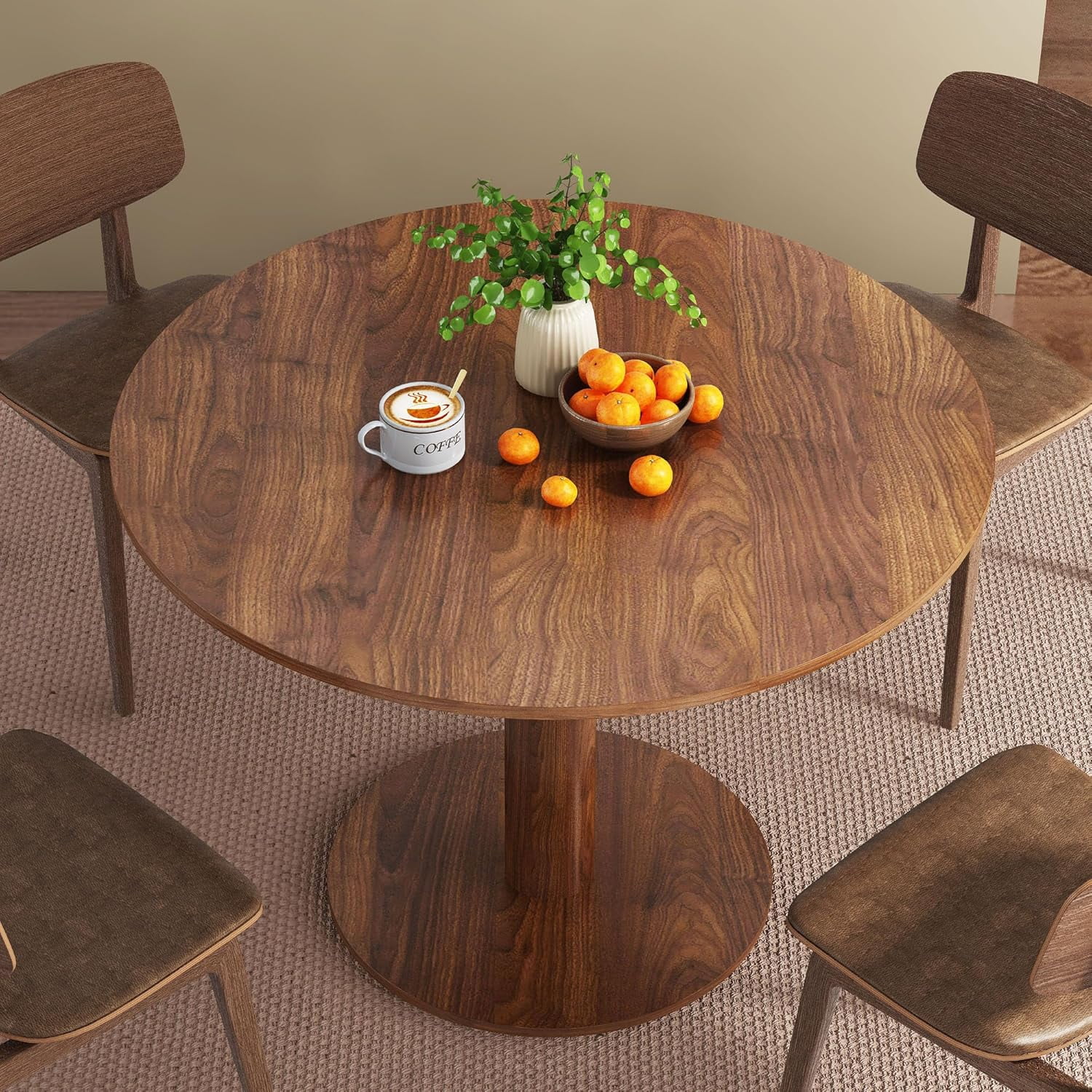 42in Round Dining Table for 4-6, Farmhouse Circle Dining Breakfast ...