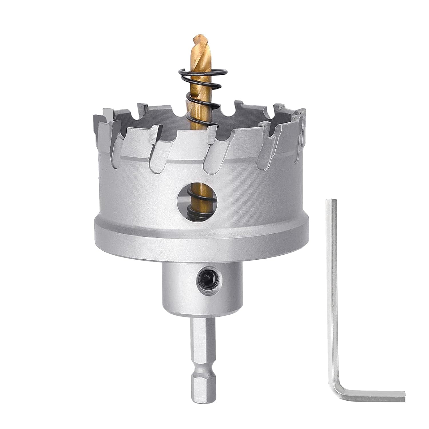 42mm（1-2/3 inch）Carbide Hole Saw,Metal Steel Hole Saw with Hex Shank, Hole Cutter for Stainless ...