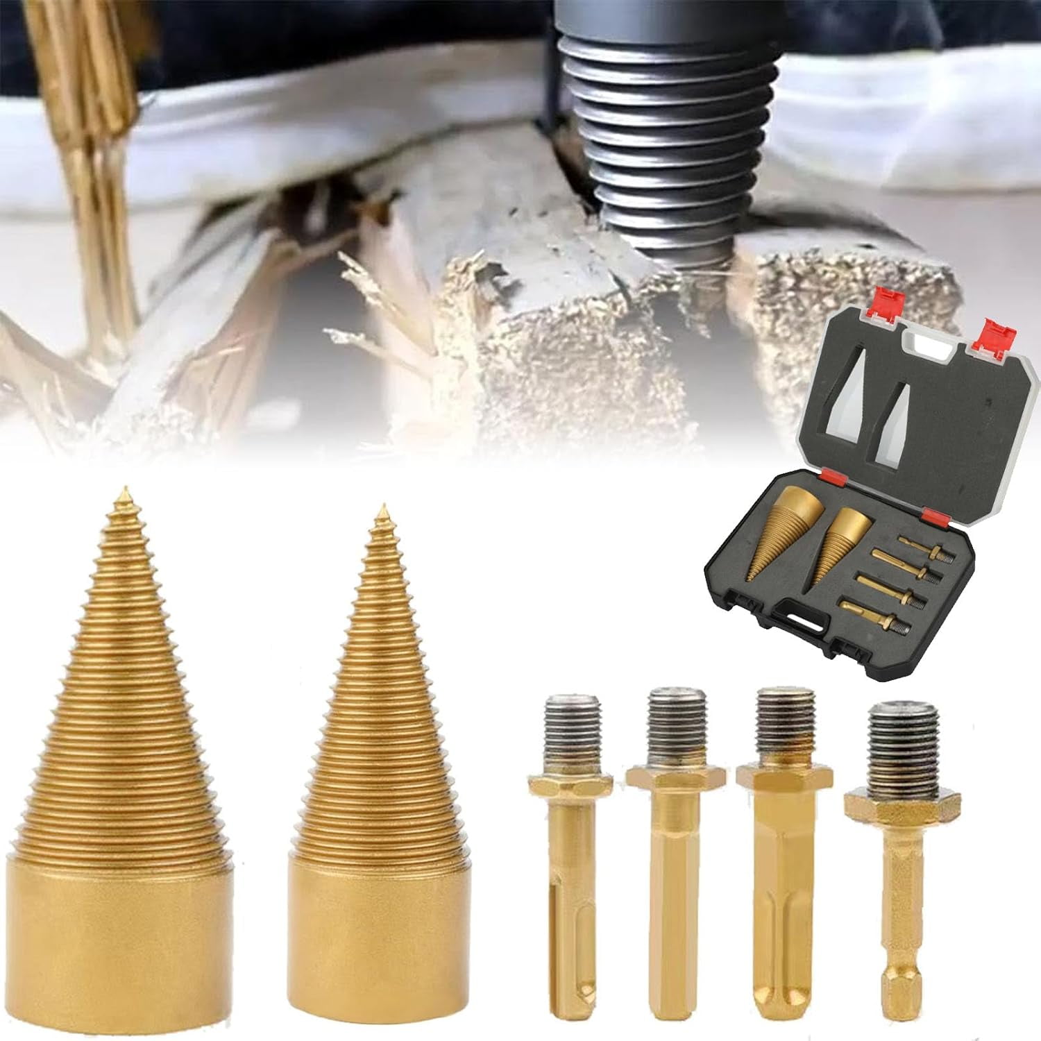42mm/32MM Firewood Splitter Drill Bits Set-Heavy-Duty Detachable ...