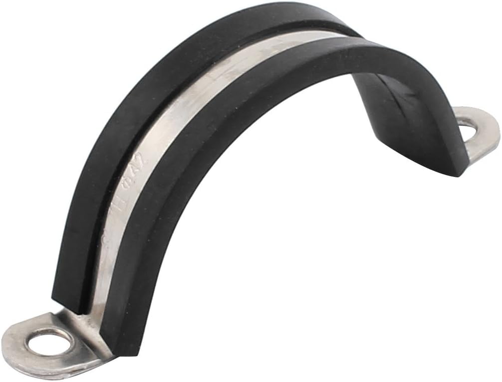 42mm Dia Rubber Lined U Shaped Stainless Steel Hose Pipe Clips Clamp ...