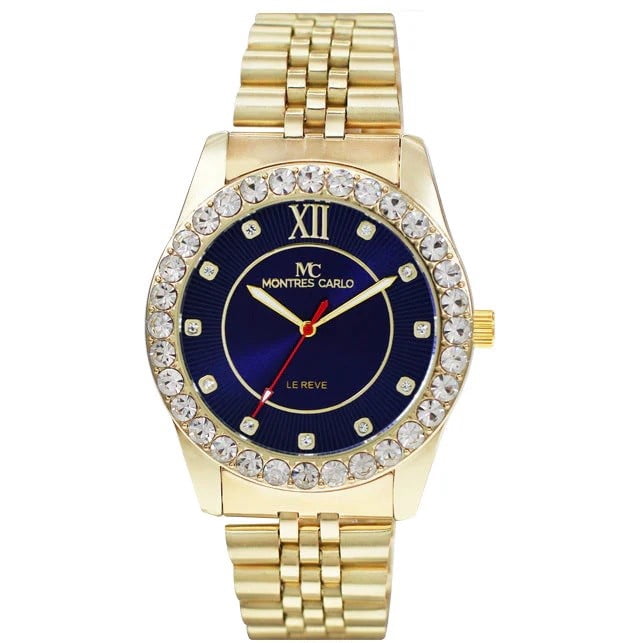 42mm Montres Carlo Men's Luxury Analog Fashion Dress Metal Band Sports ...