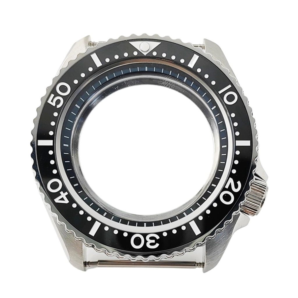 42mm Watch Case Ceramic Bezel Solid 316L Stainless Steel Sapphire Glass ...
